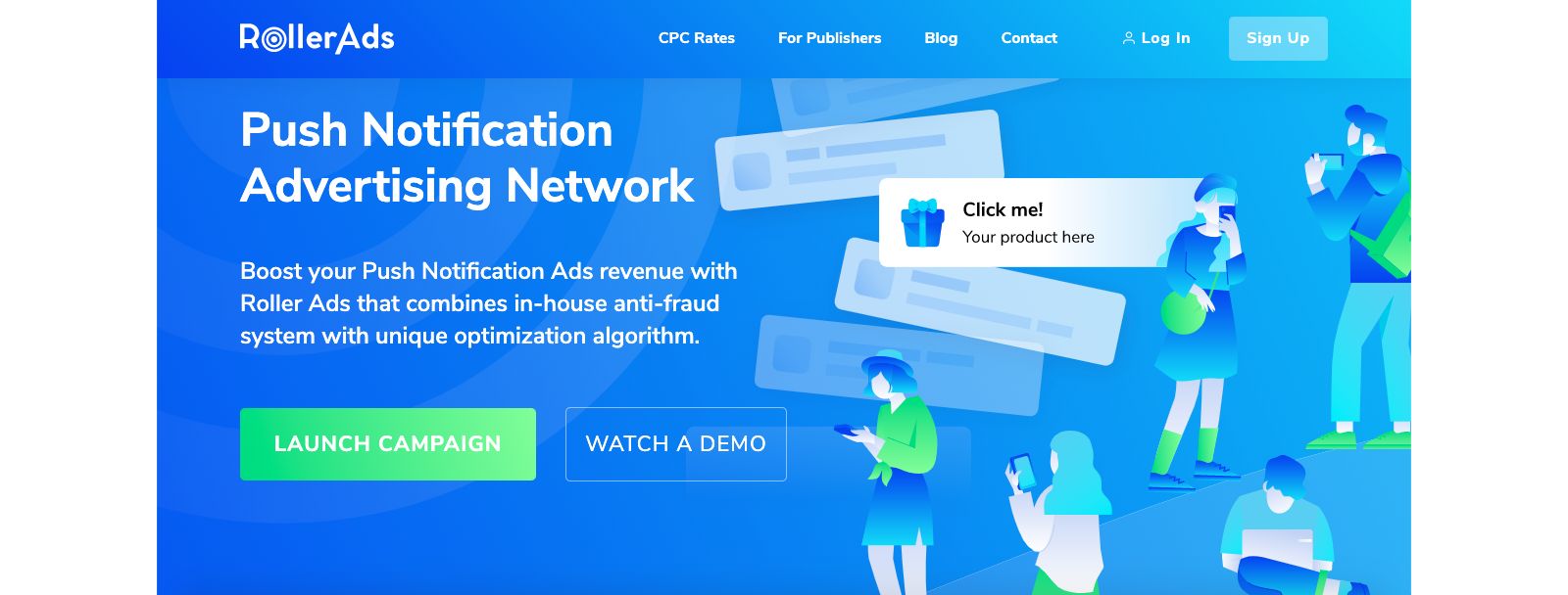 RollerAds: рекламная сеть push-уведомлений | Читай на Где Трафике